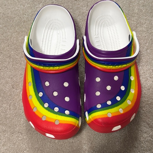 CROCS | Shoes | Crocs Unisex Adult Classic Rainbow Dye Clog Womens 1 ...